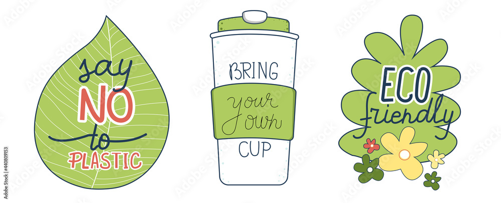 Bring your own cup. Say no to plastic. Ecology friendly shopping ...