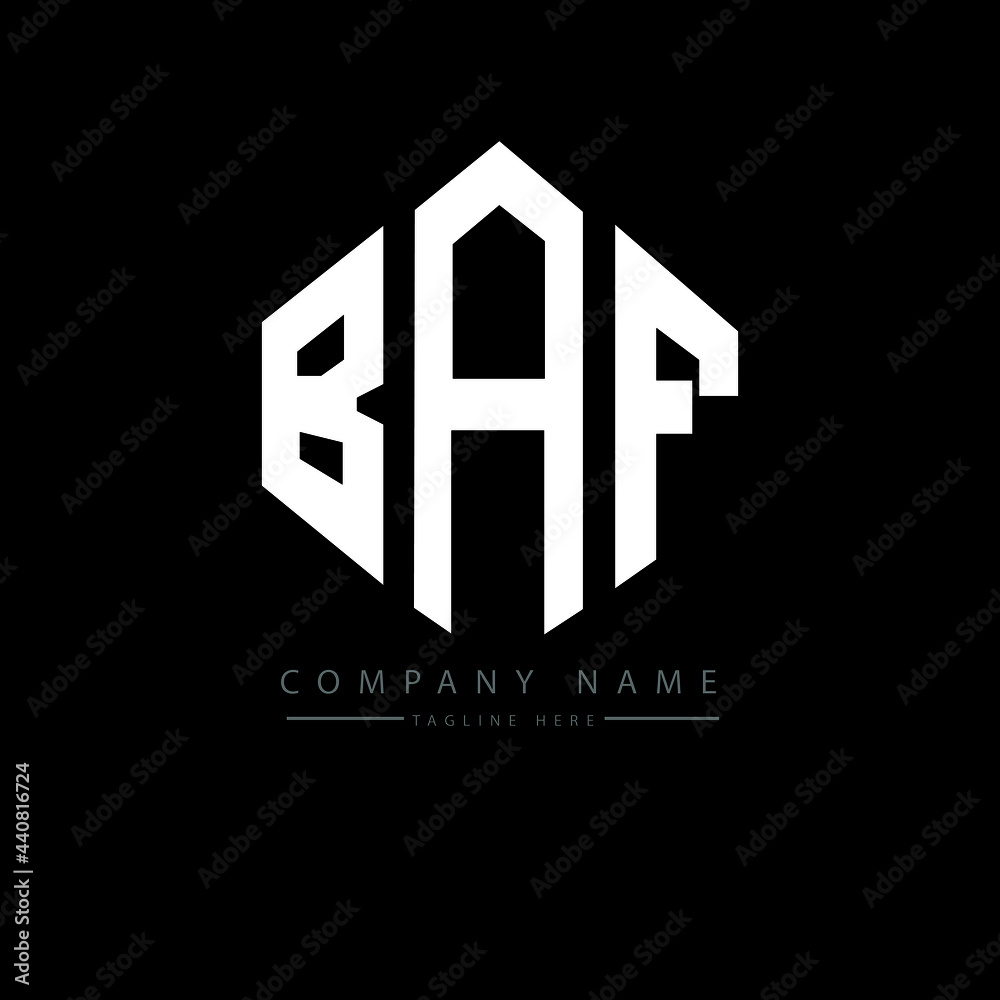 BAF letter logo design with polygon shape. BAF polygon logo monogram ...