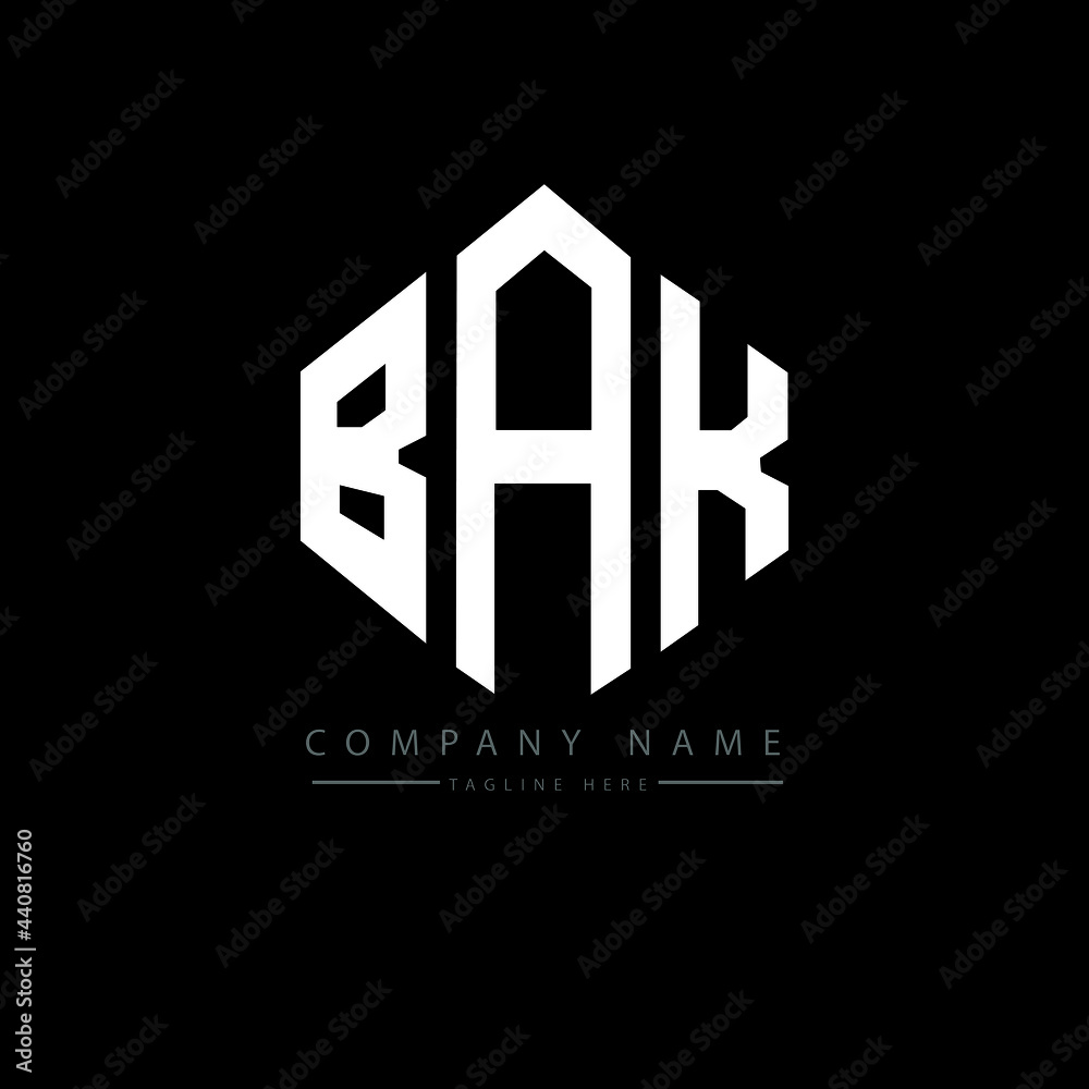 BAK letter logo design with polygon shape. BAK polygon logo monogram ...
