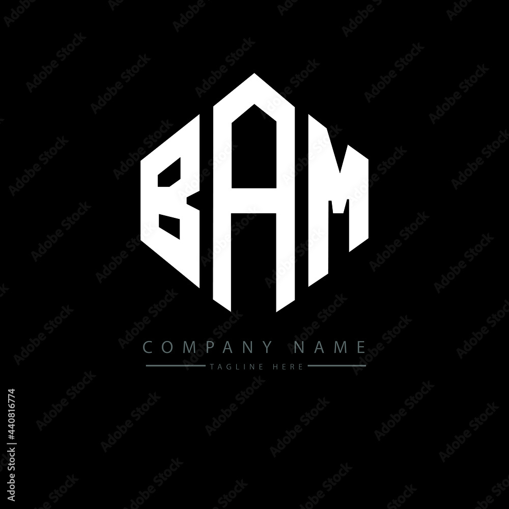 BAM letter logo design with polygon shape. BAM polygon logo monogram ...