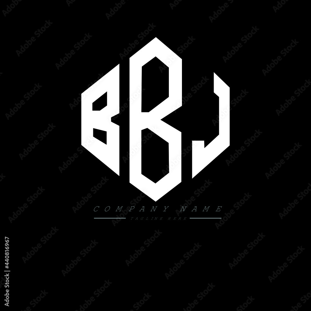 BBJ letter logo design with polygon shape. BBJ polygon logo monogram ...