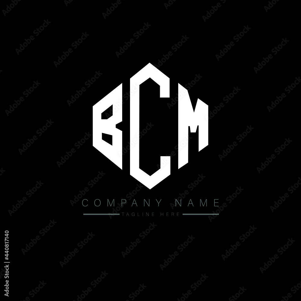 BCM letter logo design with polygon shape. BCM polygon logo monogram ...