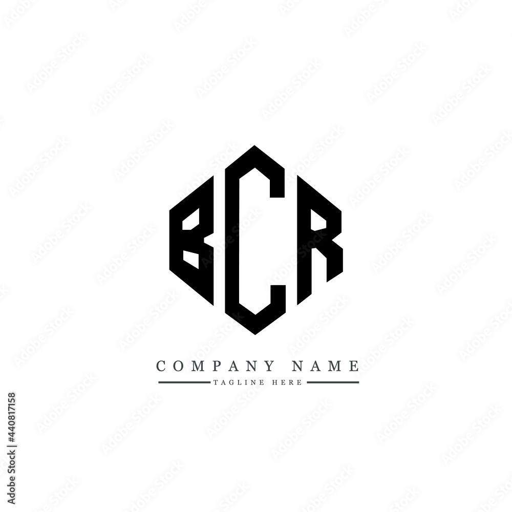 BCR letter logo design with polygon shape. BCR polygon logo monogram ...