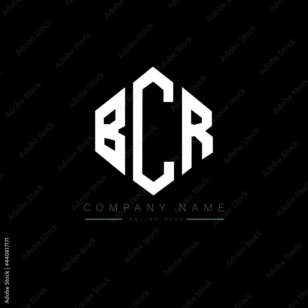 BCR letter logo design with polygon shape. BCR polygon logo monogram ...