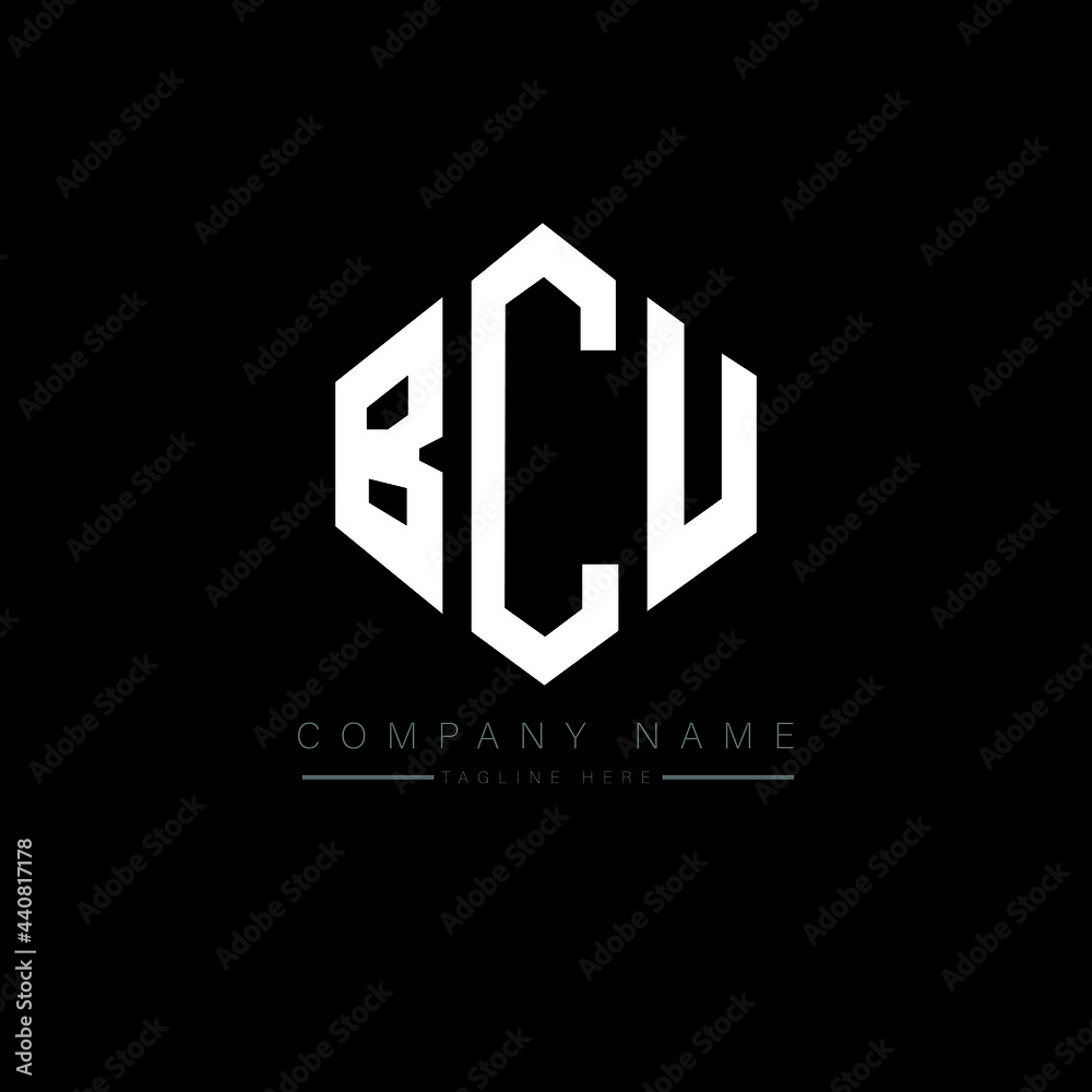 BCU letter logo design with polygon shape. BCU polygon logo monogram ...
