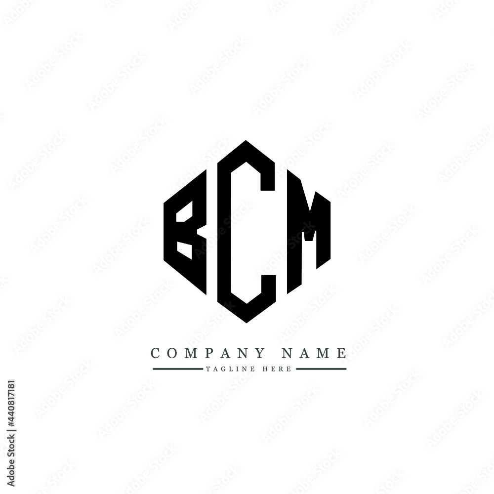 BCM letter logo design with polygon shape. BCM polygon logo monogram ...