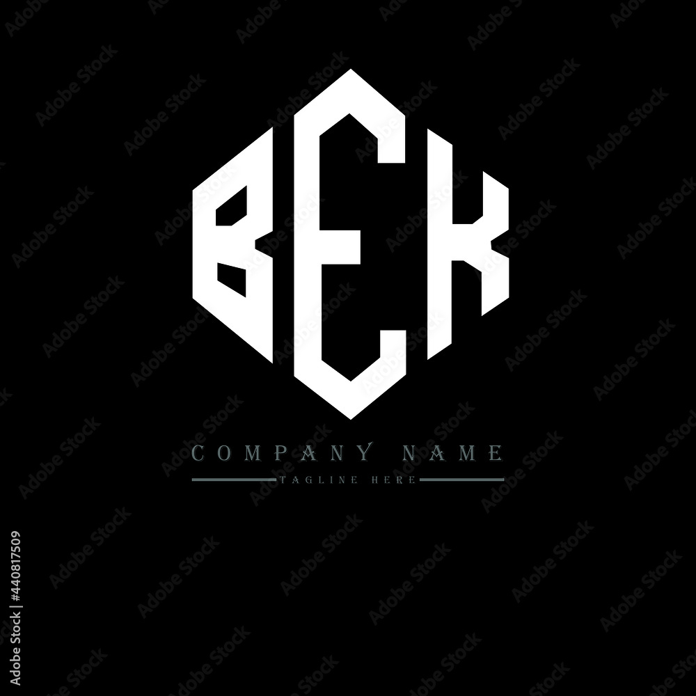 BEK letter logo design with polygon shape. BEK polygon logo monogram ...