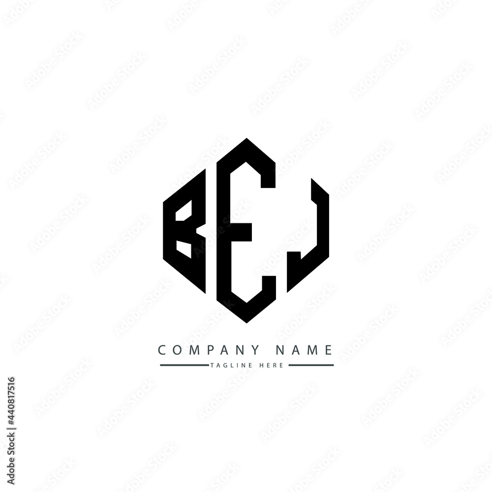 BEJ letter logo design with polygon shape. BEJ polygon logo monogram ...