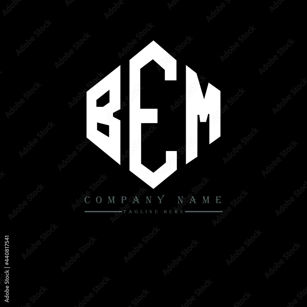 BEM letter logo design with polygon shape. BEM polygon logo monogram ...