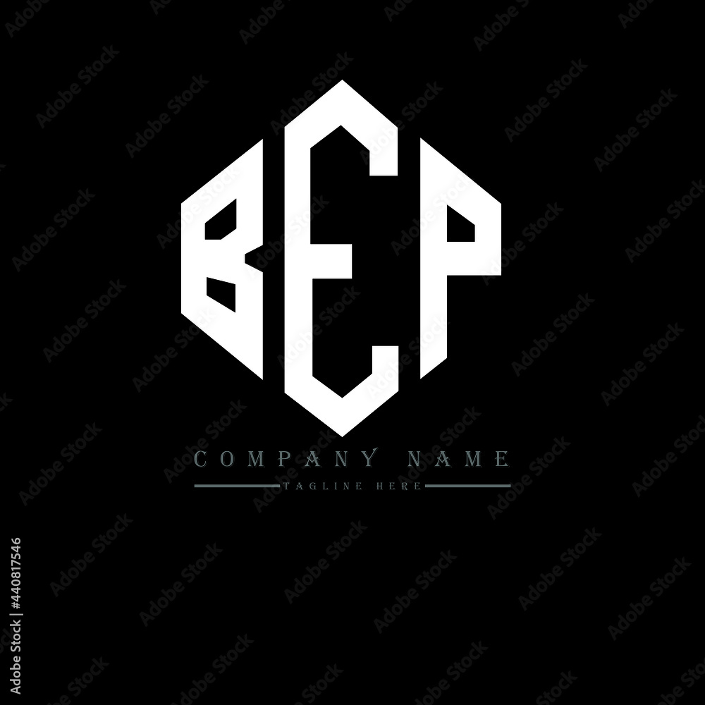 BEP letter logo design with polygon shape. BEP polygon logo monogram ...