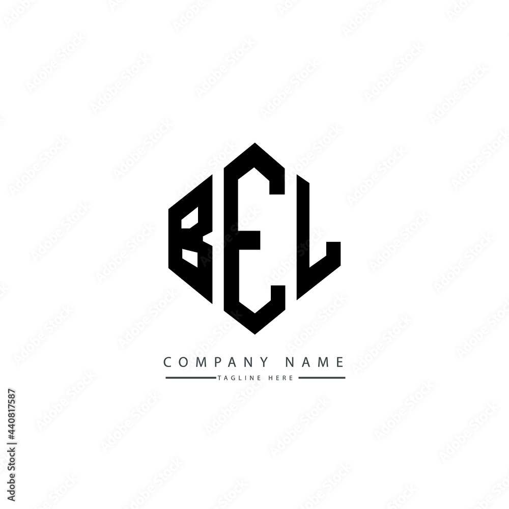 BEL letter logo design with polygon shape. BEL polygon logo monogram ...