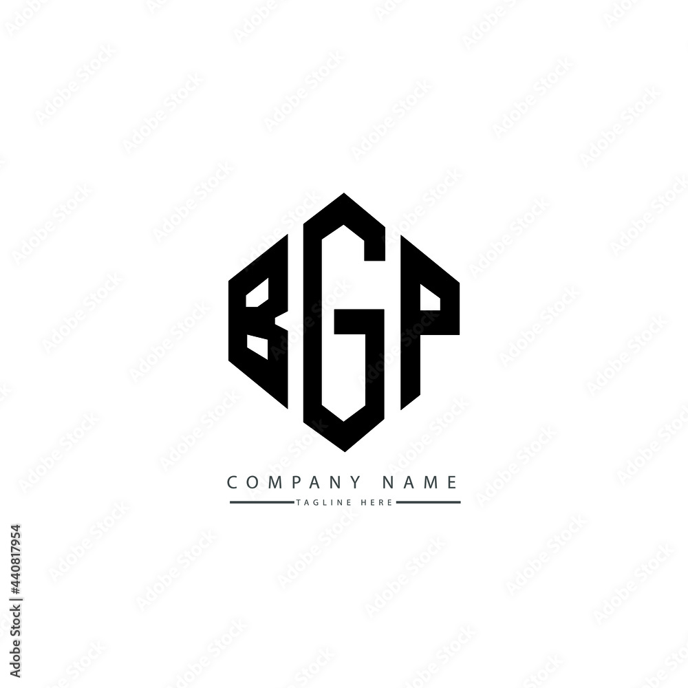 BGP letter logo design with polygon shape. BGP polygon logo monogram ...