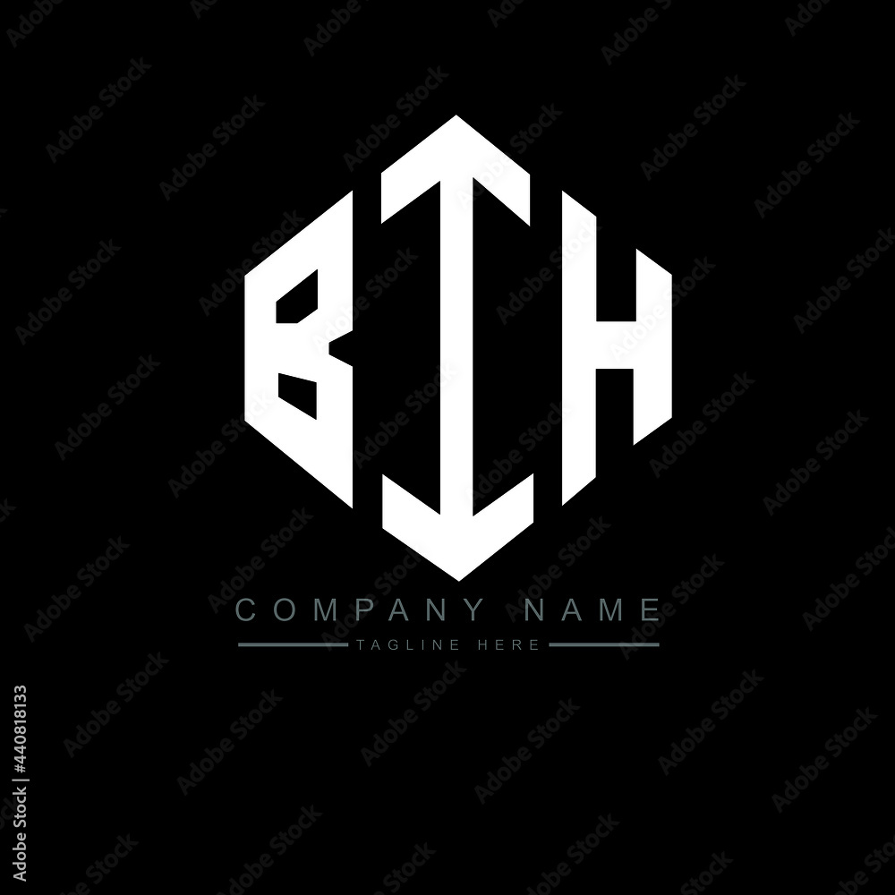BIH letter logo design with polygon shape. BIH polygon logo monogram ...