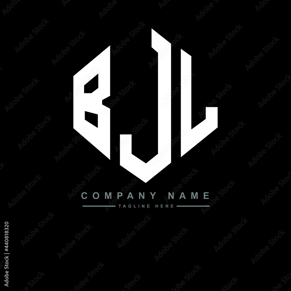 BJL letter logo design with polygon shape. BJL polygon logo monogram ...