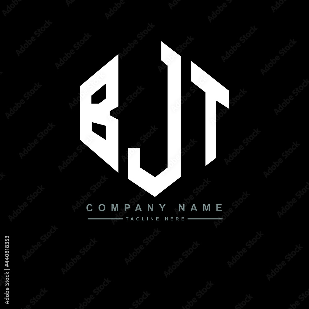 BJT letter logo design with polygon shape. BJT polygon logo monogram ...