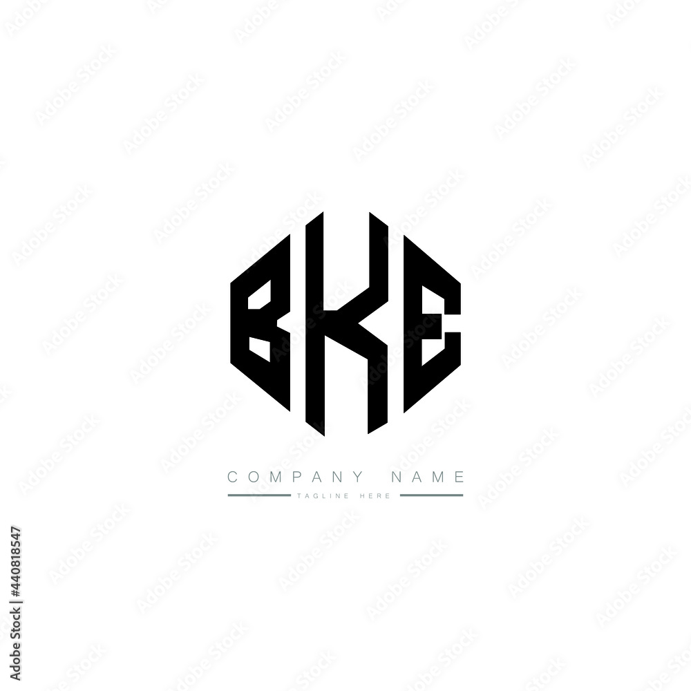 BKE letter logo design with polygon shape. BKE polygon logo monogram ...