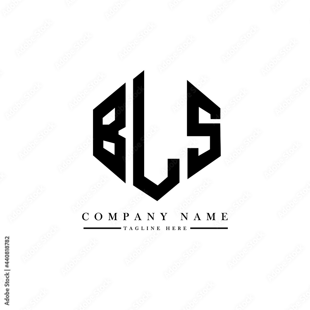 BLS letter logo design with polygon shape. BLS polygon logo monogram ...