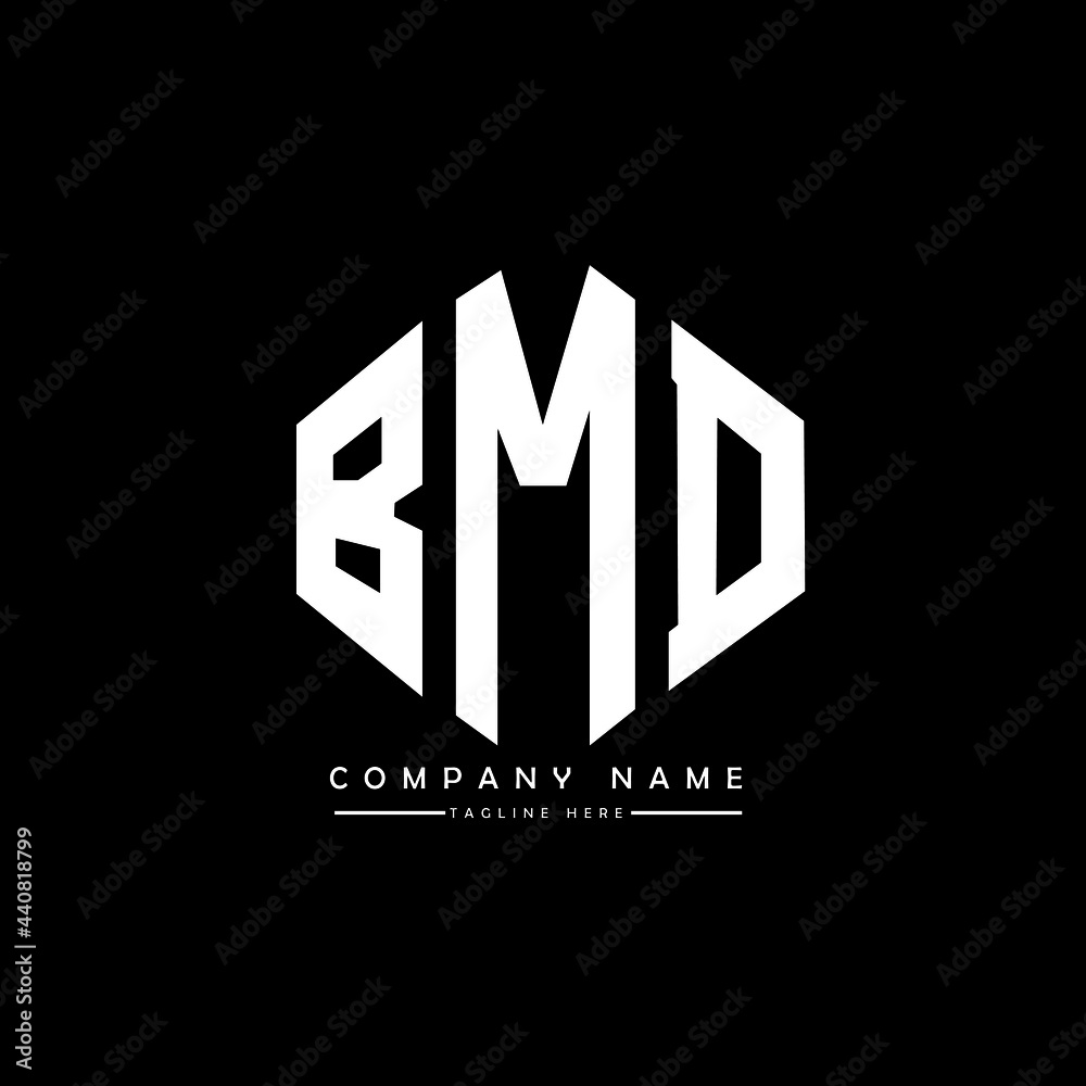 BMD letter logo design with polygon shape. BMD polygon logo monogram ...