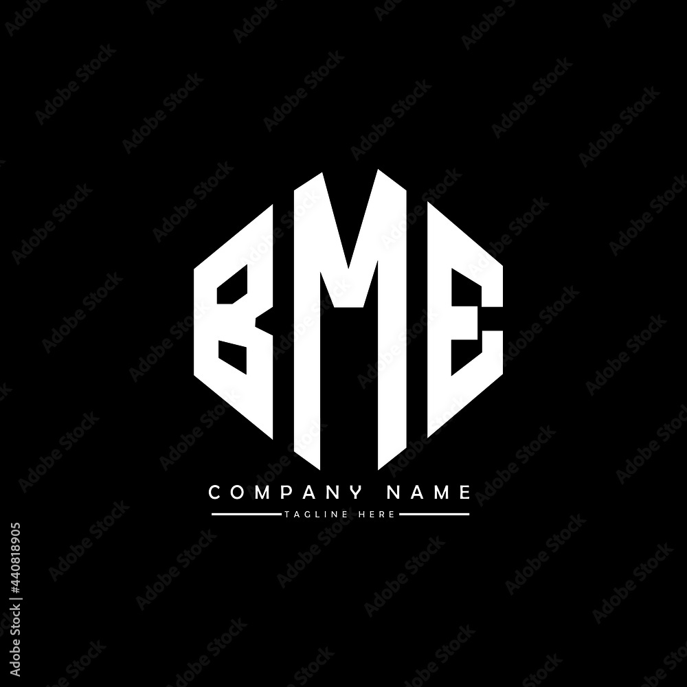 BME letter logo design with polygon shape. BME polygon logo monogram ...