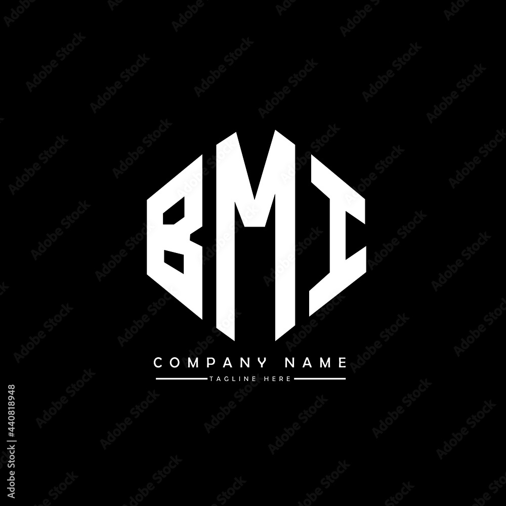 BMI letter logo design with polygon shape. BMI polygon logo monogram ...