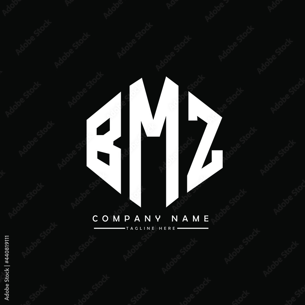 Vecteur Stock BMZ letter logo design with polygon shape. BMZ polygon ...