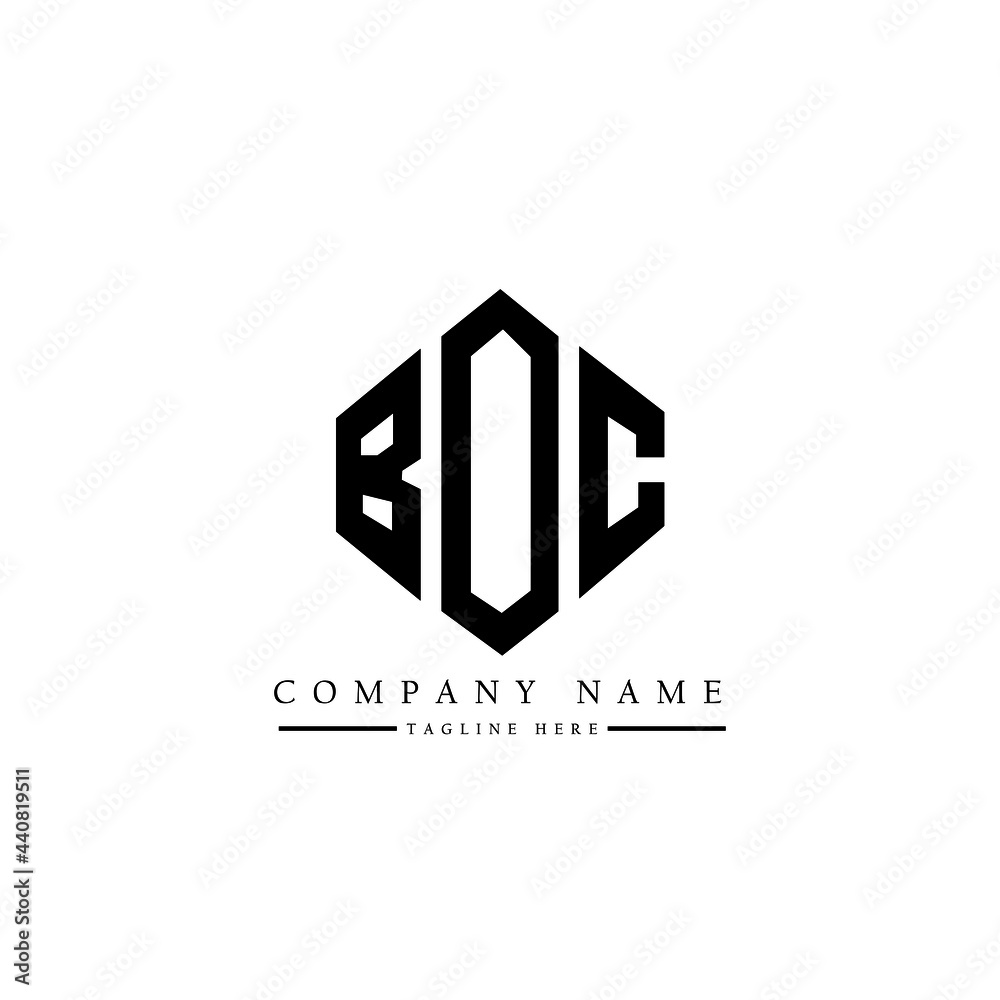BOC letter logo design with polygon shape. BOC polygon logo monogram ...