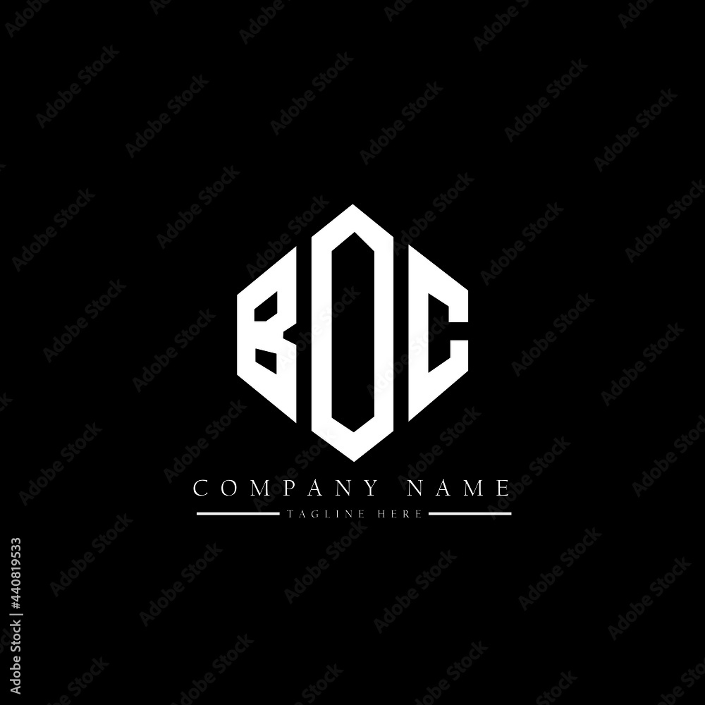 BOC letter logo design with polygon shape. BOC polygon logo monogram ...