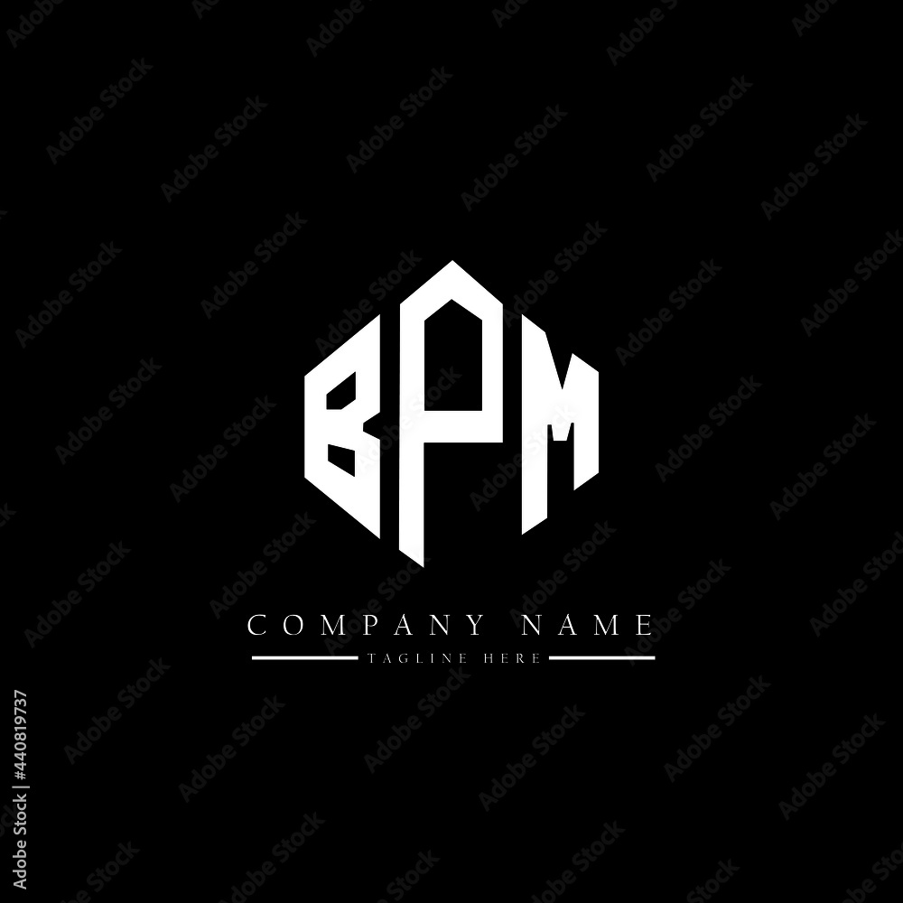 BPM letter logo design with polygon shape. BPM polygon logo monogram ...