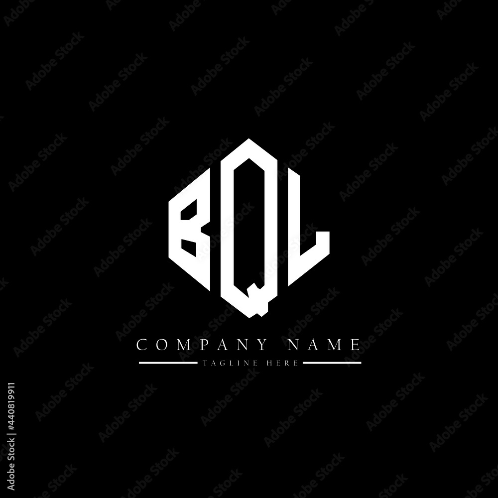 BQL letter logo design with polygon shape. BQL polygon logo monogram ...