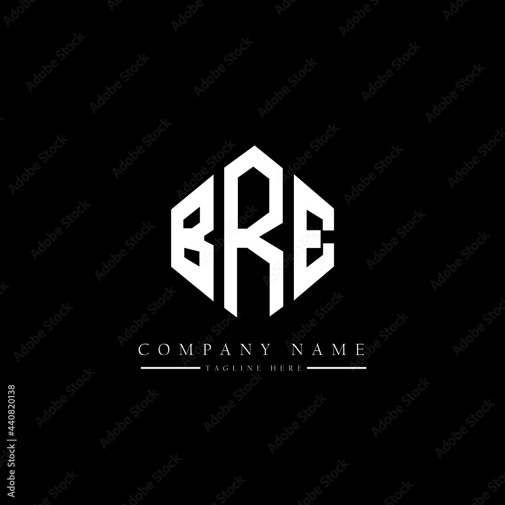 BRE letter logo design with polygon shape. BRE polygon logo monogram ...