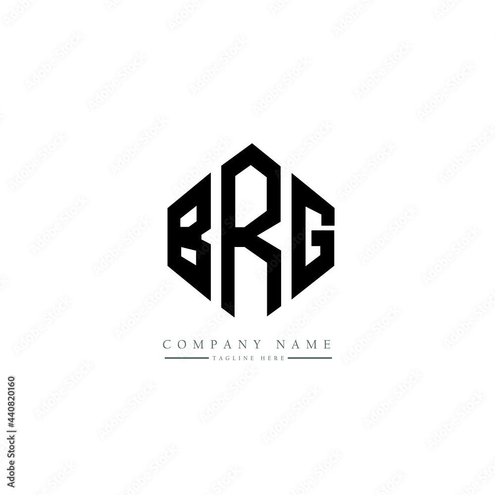 BRG letter logo design with polygon shape. BRG polygon logo monogram ...