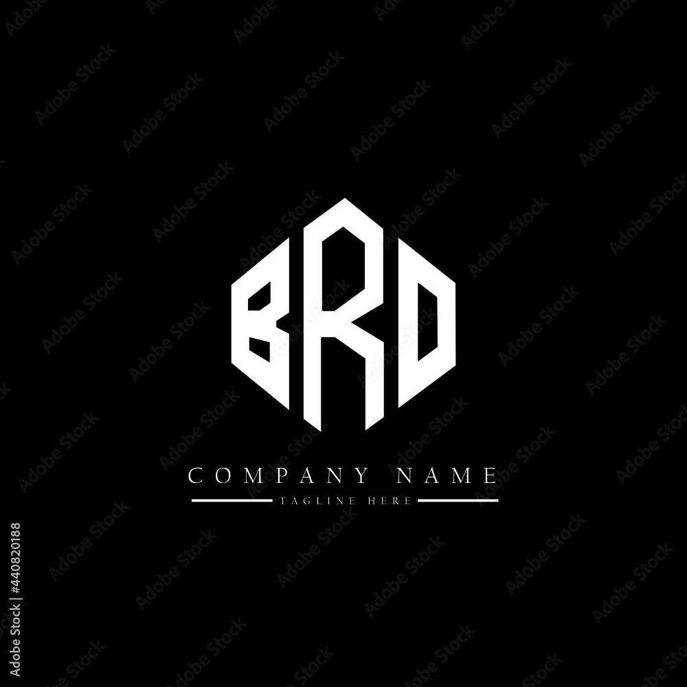 BRO letter logo design with polygon shape. BRO polygon logo monogram ...