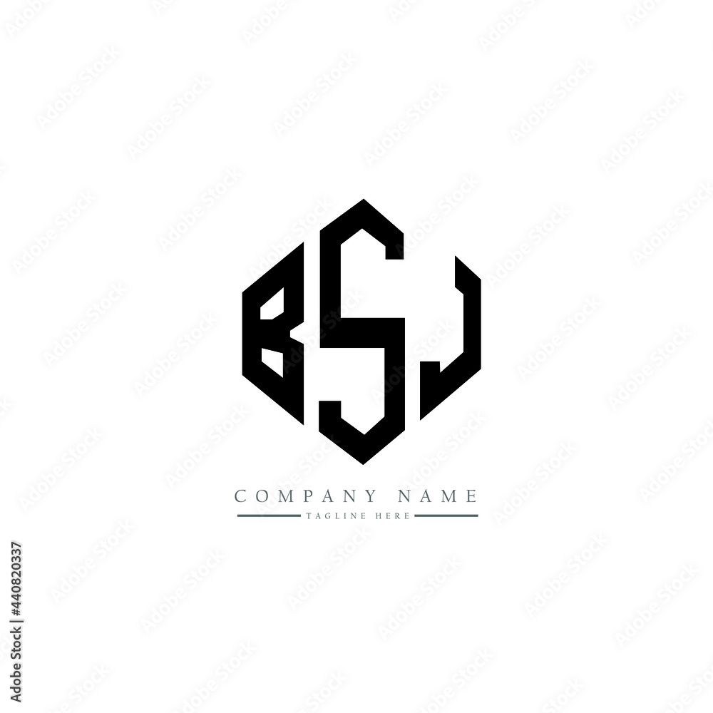 BSJ letter logo design with polygon shape. BSJ polygon logo monogram ...