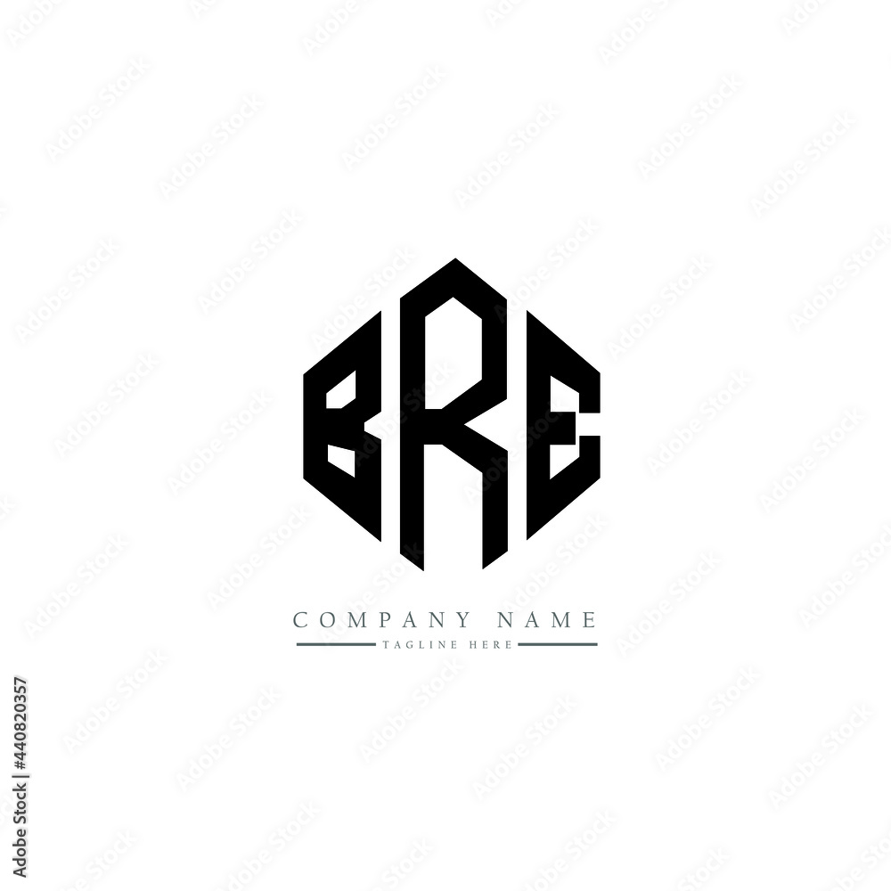 BRE letter logo design with polygon shape. BRE polygon logo monogram ...