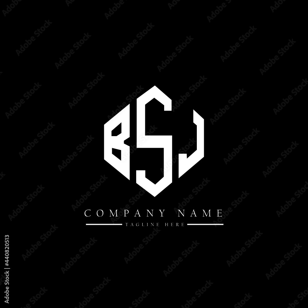 BSJ letter logo design with polygon shape. BSJ polygon logo monogram ...