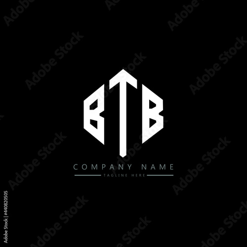 BTB letter logo design with polygon shape. BTB polygon logo monogram ...