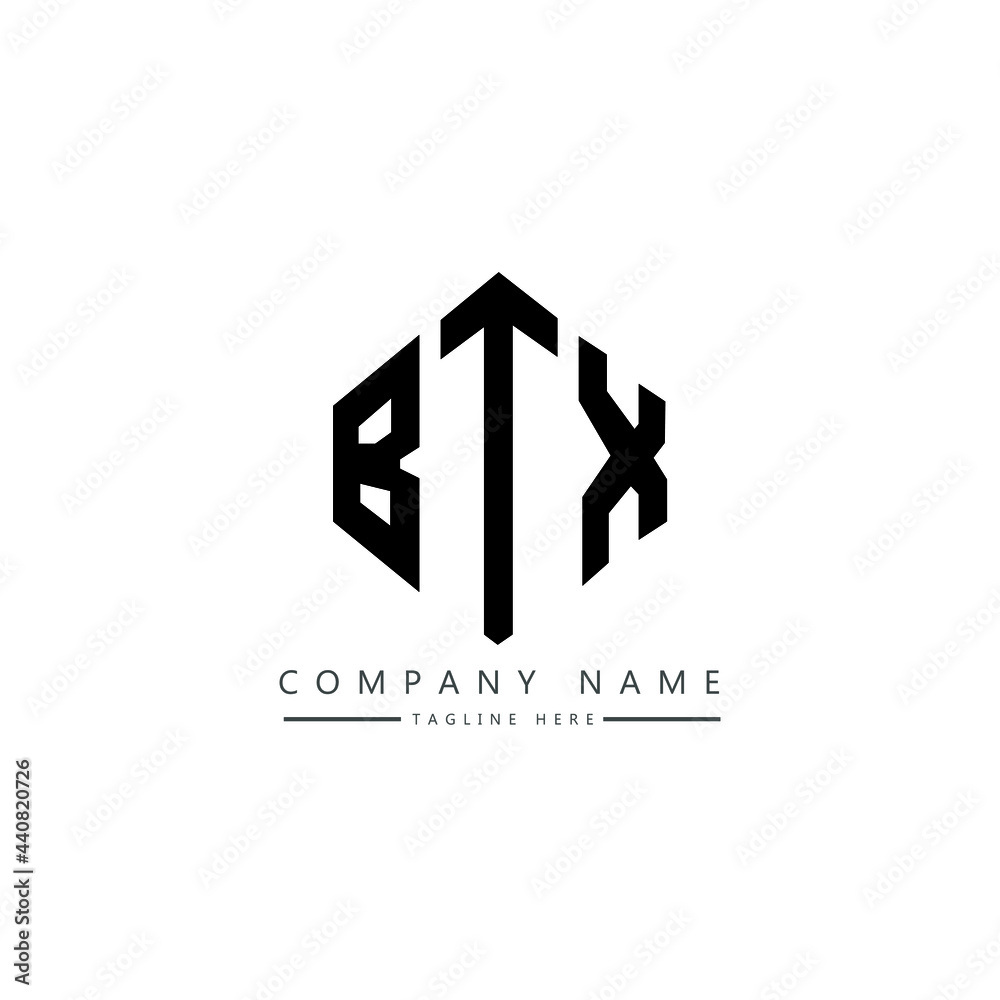 BTX letter logo design with polygon shape. BTX polygon logo monogram ...