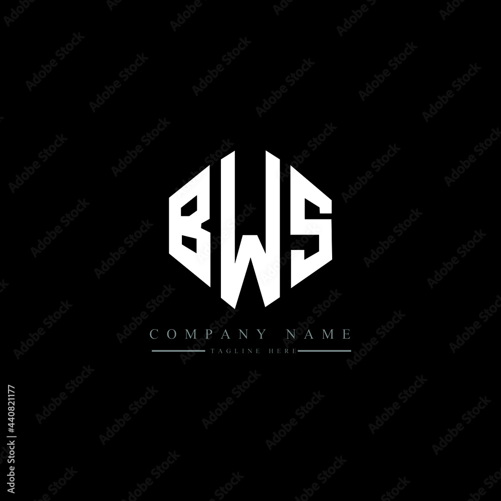 BWS letter logo design with polygon shape. BWS polygon logo monogram ...