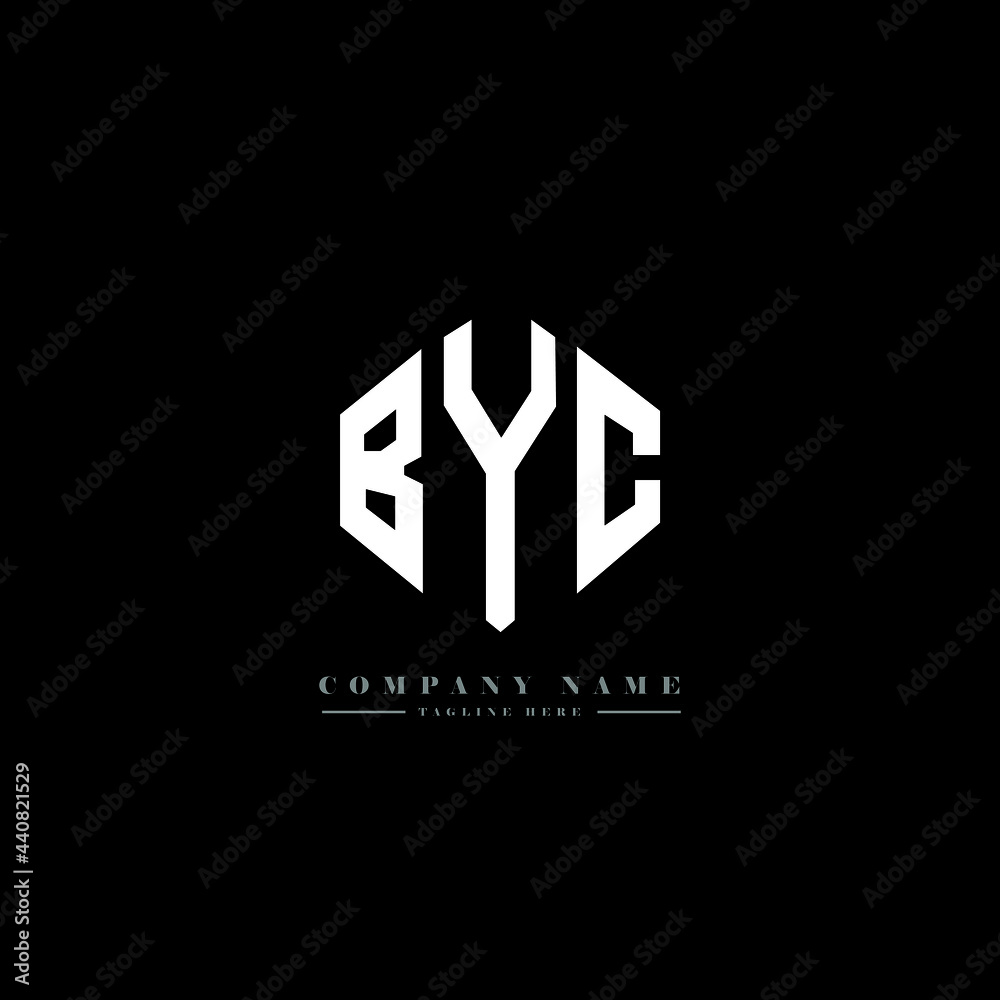 BYC letter logo design with polygon shape. BYC polygon logo monogram ...