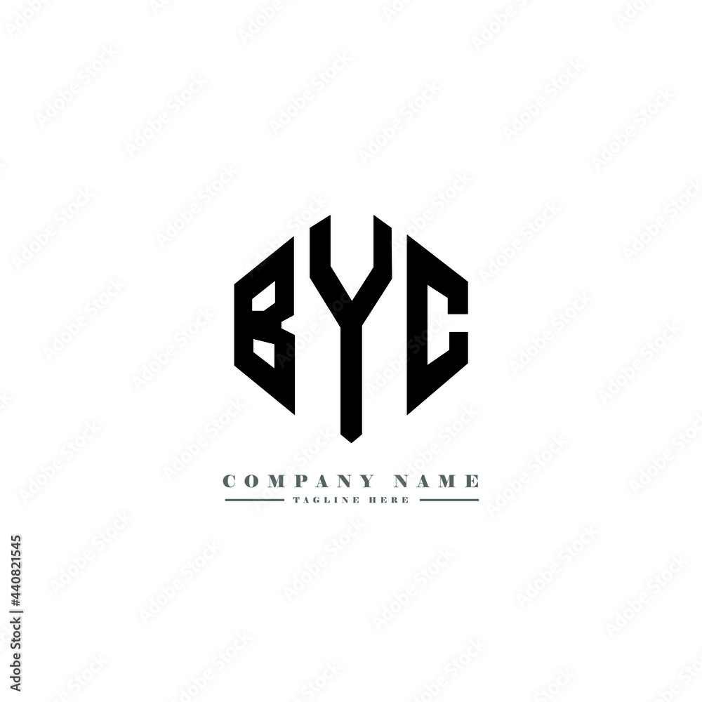 BYC letter logo design with polygon shape. BYC polygon logo monogram ...