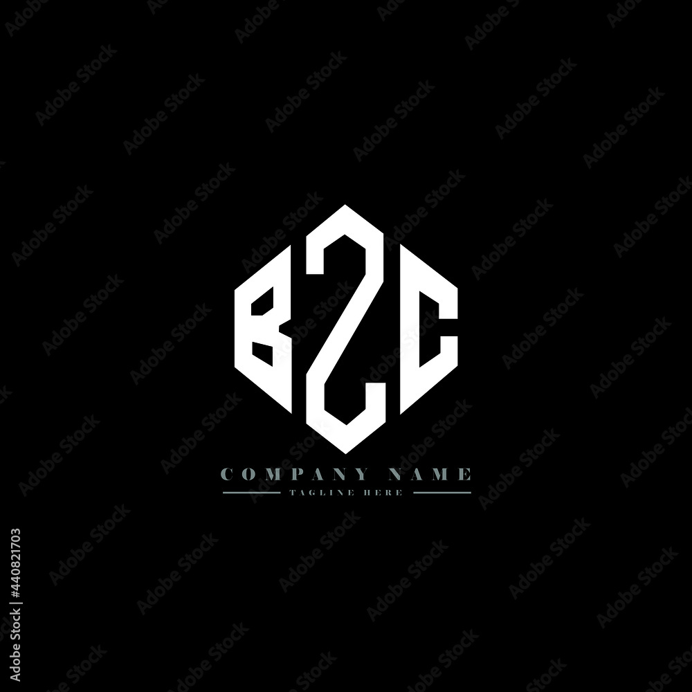 BZC letter logo design with polygon shape. BZC polygon logo monogram ...