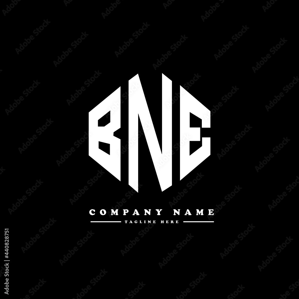 BNE letter logo design with polygon shape. BNE polygon logo monogram ...