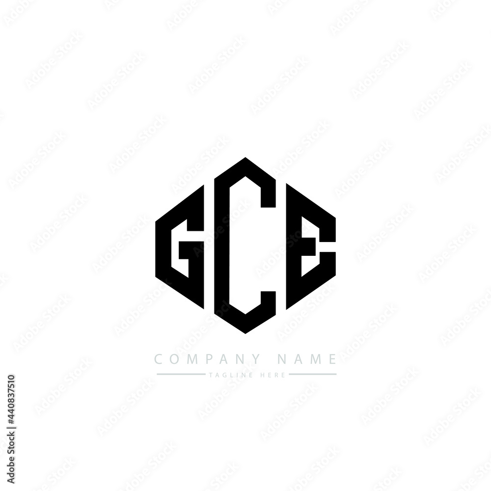 GCE letter logo design with polygon shape. GCE polygon logo monogram ...
