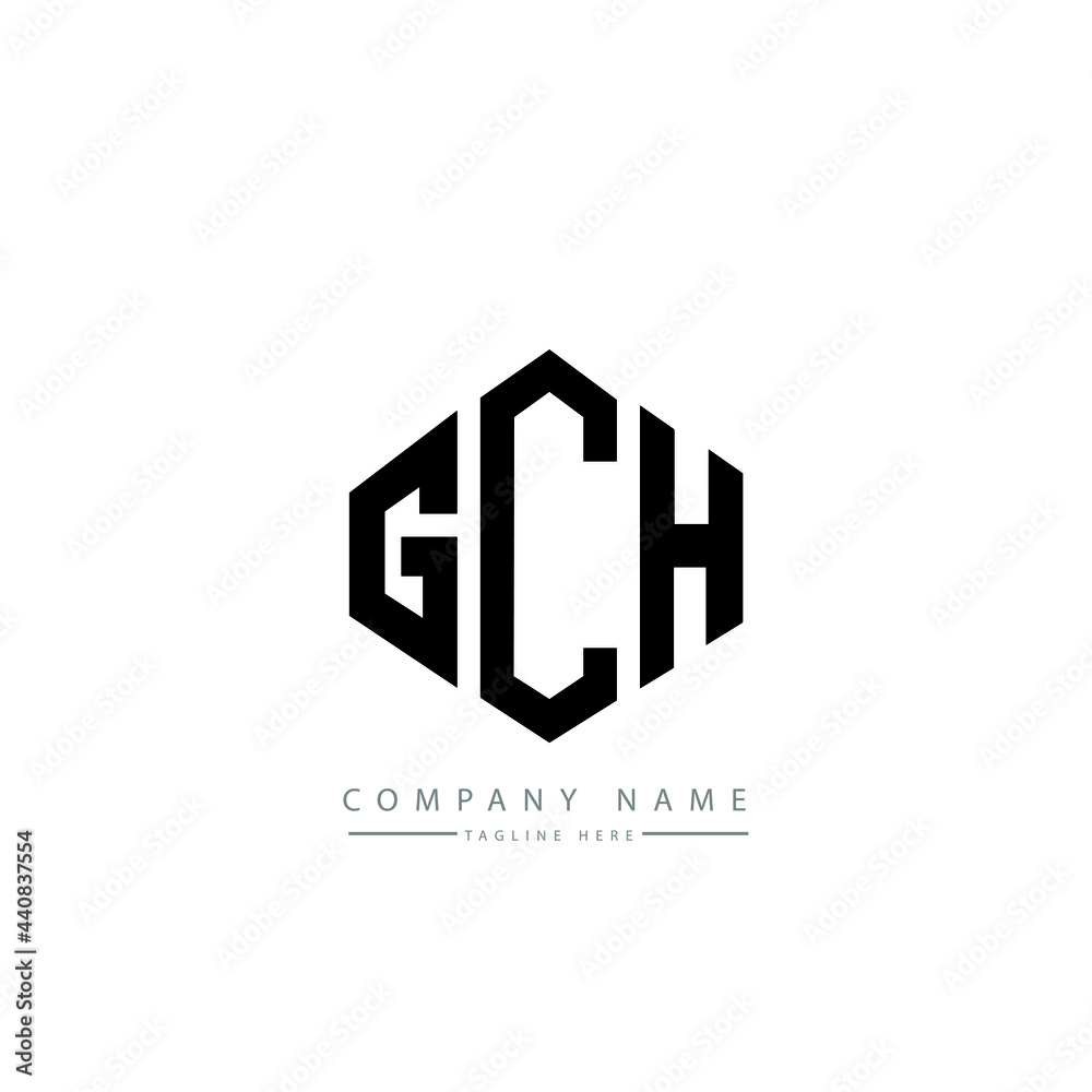 GCH letter logo design with polygon shape. GCH polygon logo monogram ...