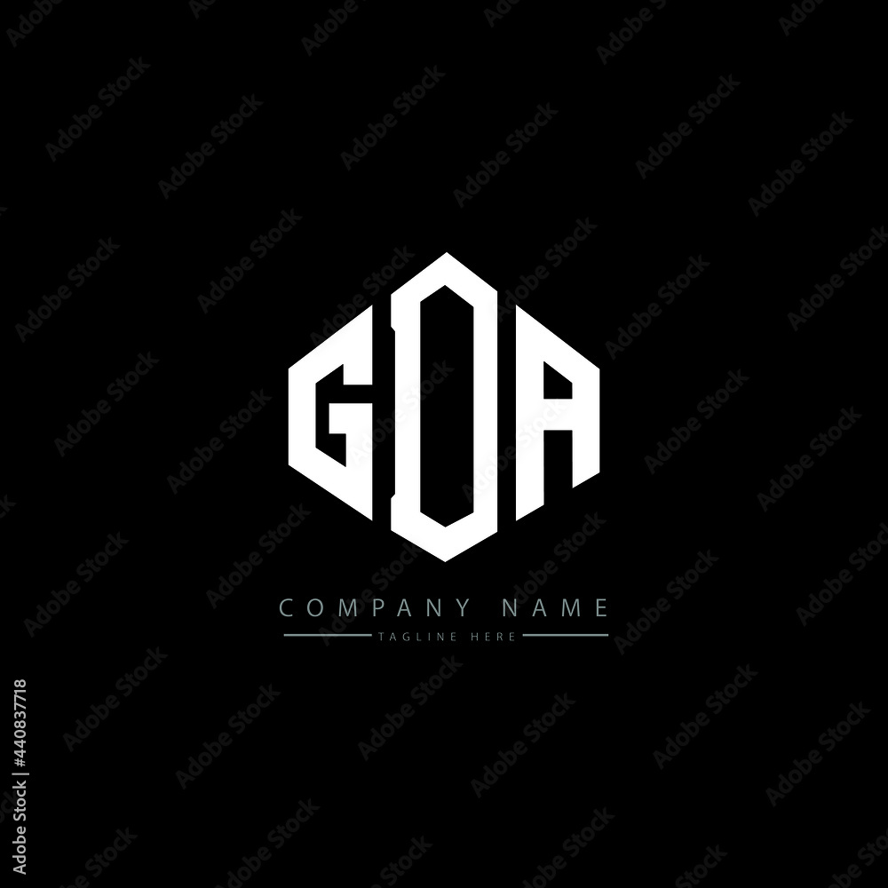 GDA letter logo design with polygon shape. GDA polygon logo monogram ...