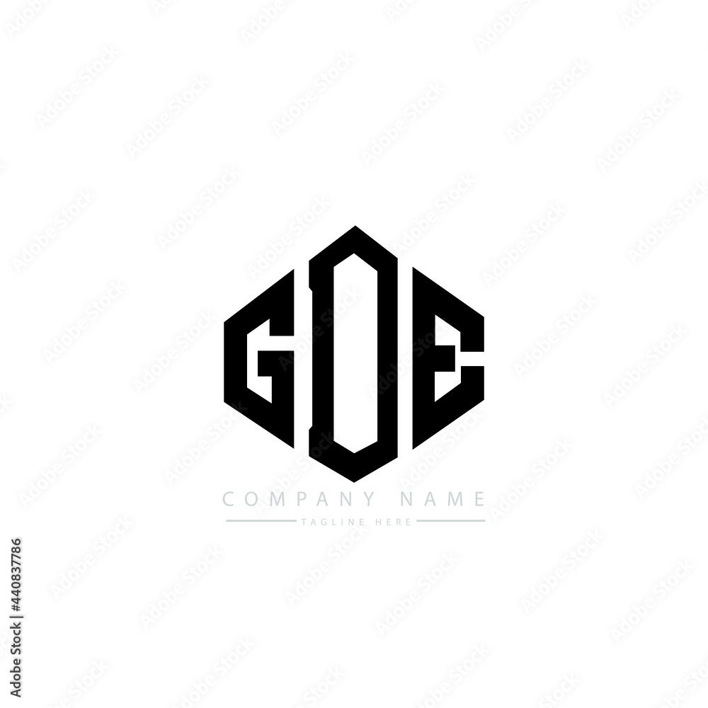 GDE letter logo design with polygon shape. GDE polygon logo monogram ...