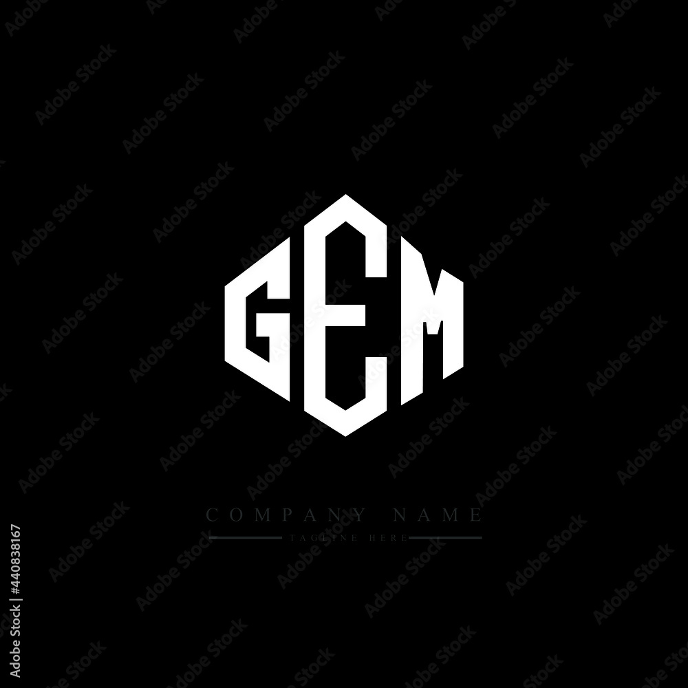 GEM letter logo design with polygon shape. GEM polygon logo monogram ...