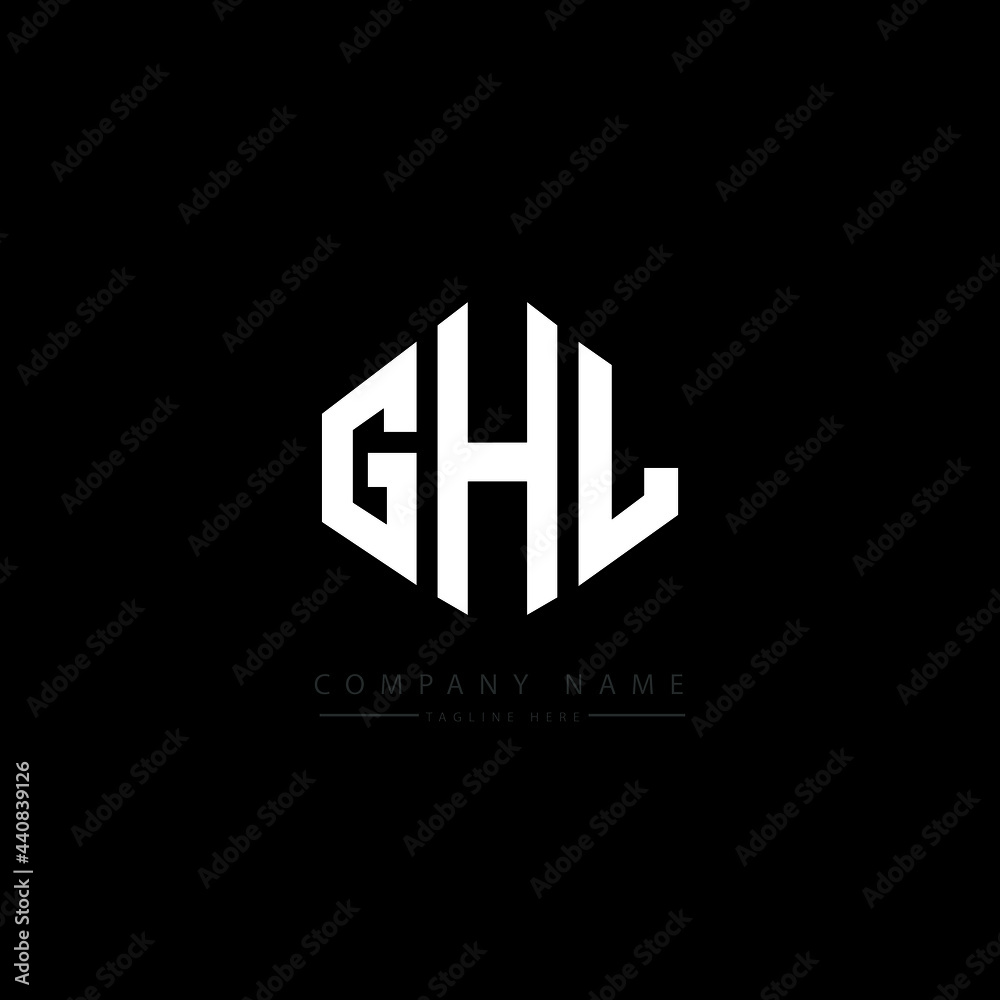 GHL letter logo design with polygon shape. GHL polygon logo monogram ...
