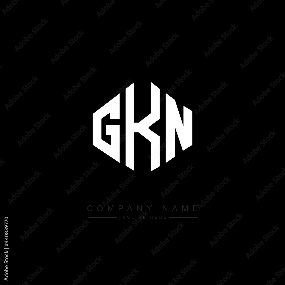 GKN letter logo design with polygon shape. GKN polygon logo monogram ...