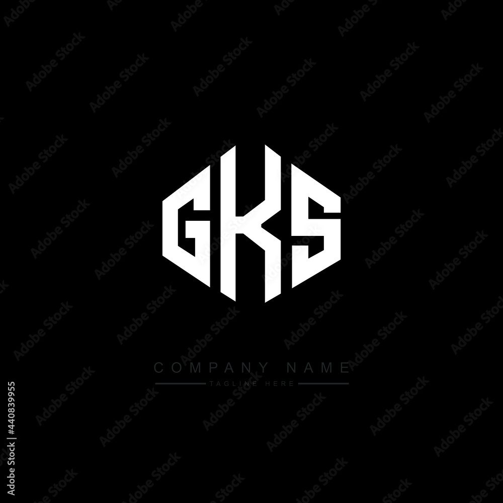 GKS letter logo design with polygon shape. GKS polygon logo monogram ...